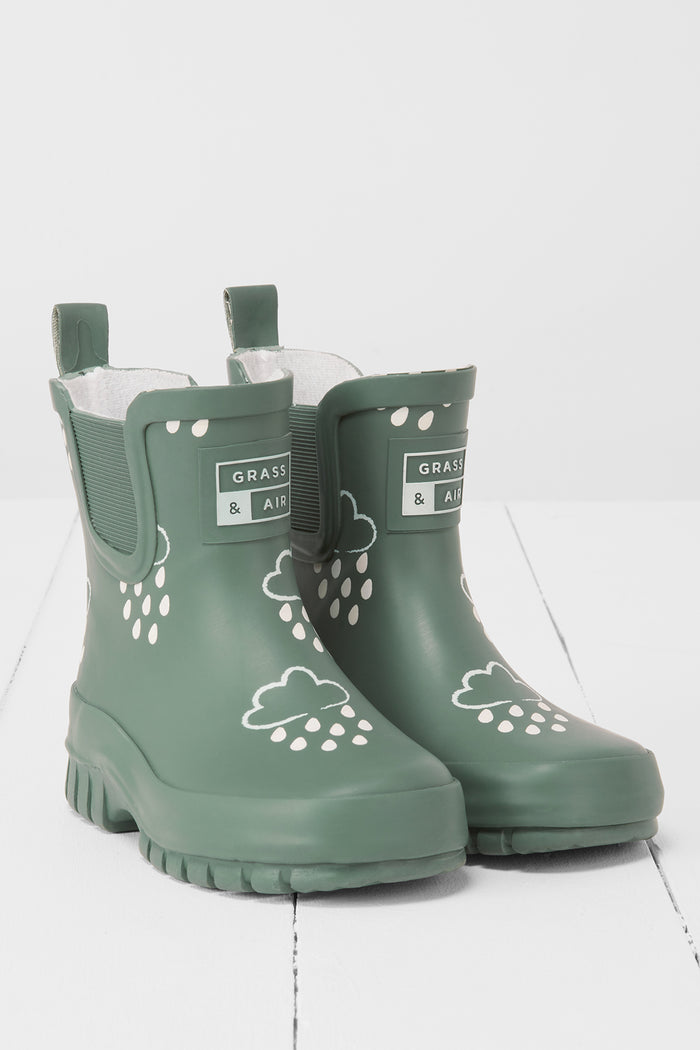 Khaki Chunky Sole Colour-Changing Kids’ Wellies