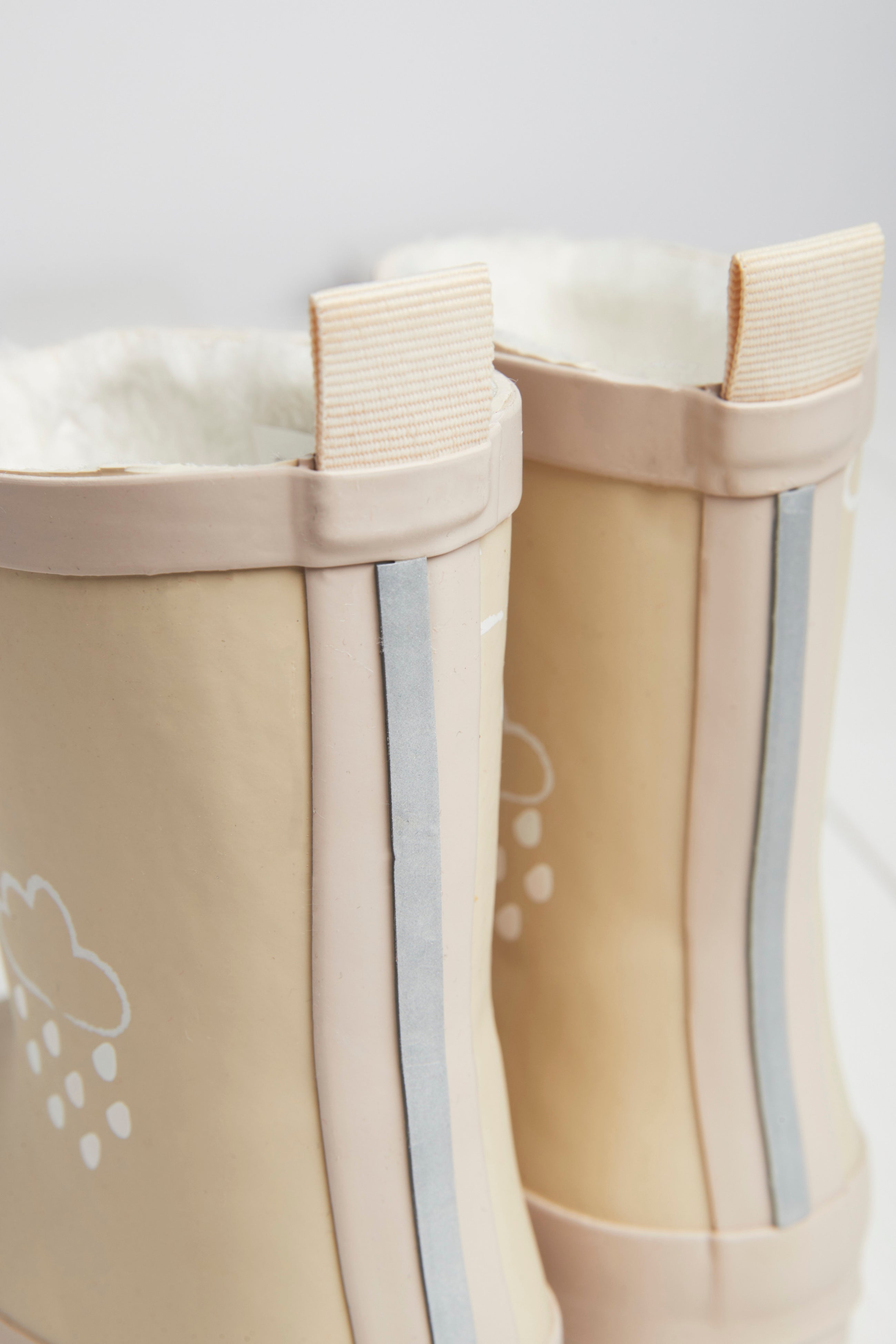 Stone Colour-Changing Kids Wellies with Teddy Fleece Lining